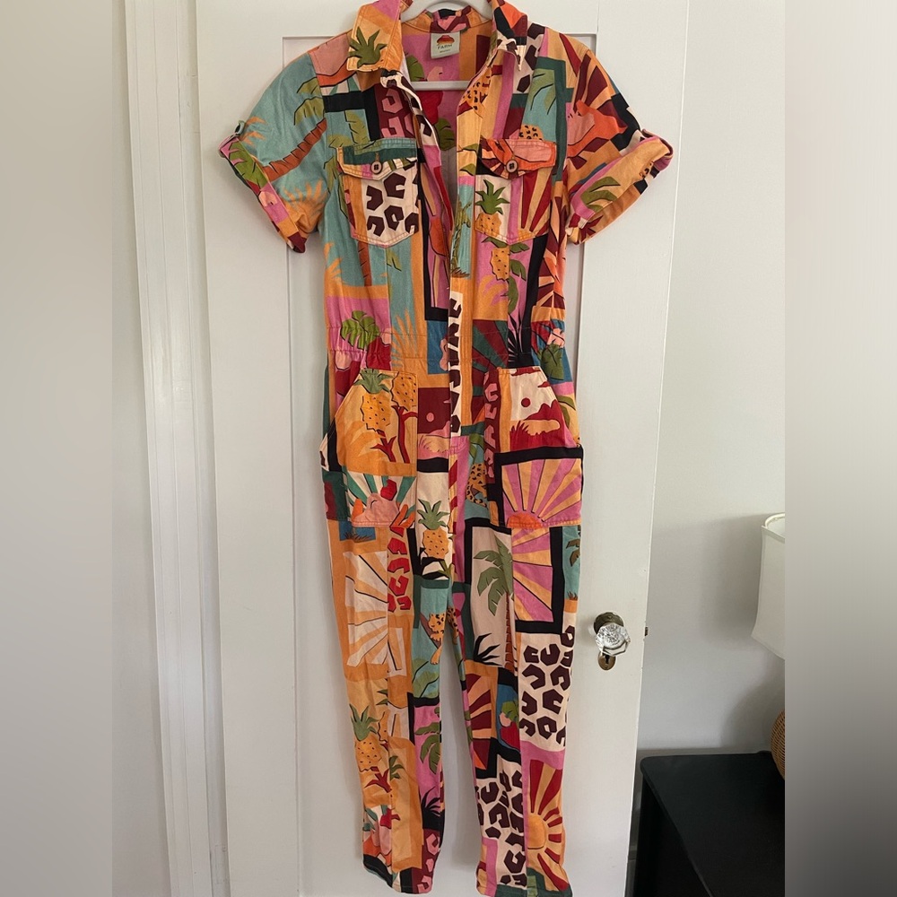 Farm Rio Jungle Motif Jumpsuit - Gem